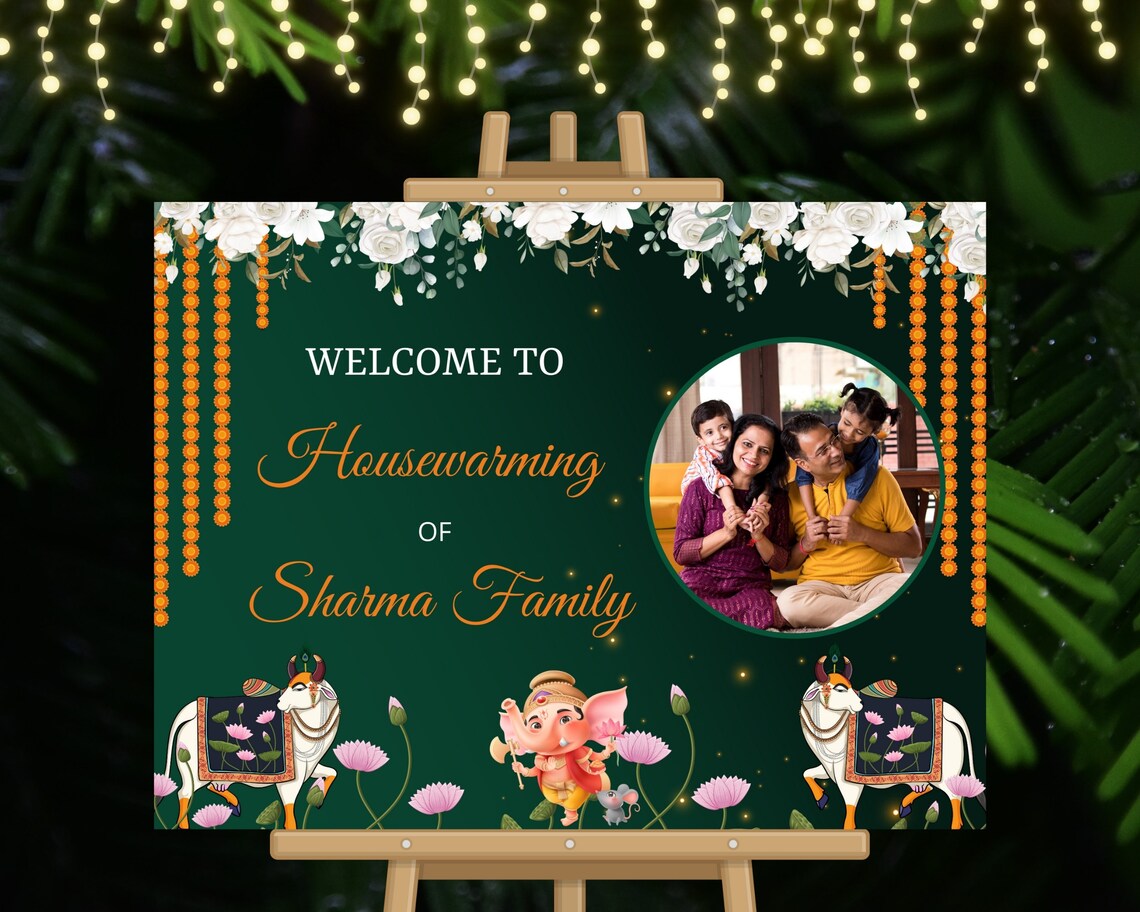 Indian Housewarming Welcome Sign Gruha Pravesham Welcome Sign ...