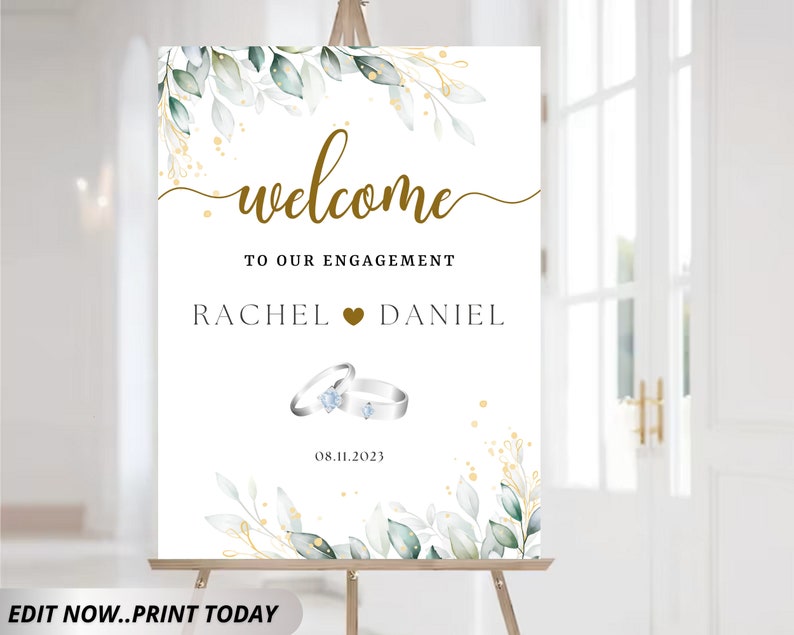 Editable Engagement Welcome Sign Ring Ceremony Welcome Sign - Etsy