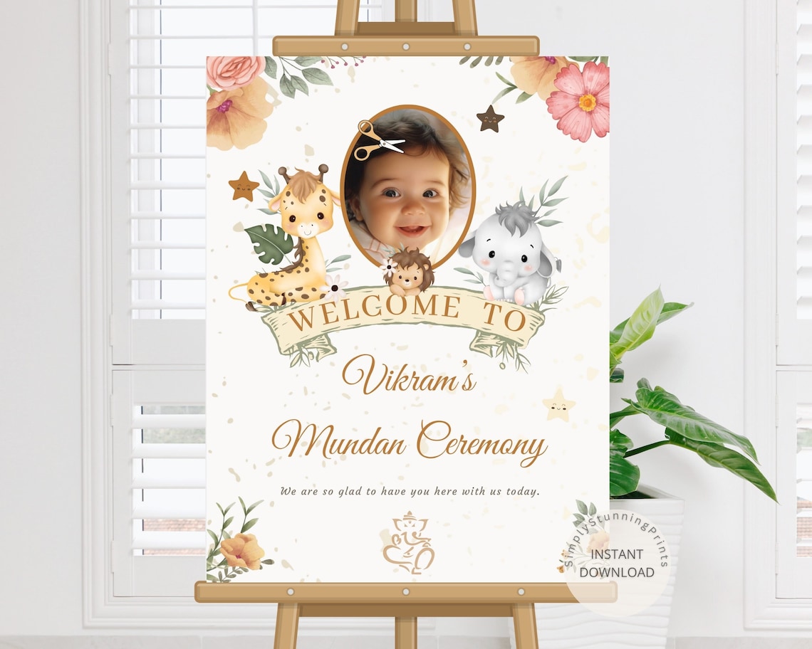 Mundan Ceremony Photo Welcome Sign Mundan Entry Sign Mundan Decoration ...