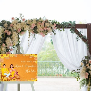 Haldi Ceremony Welcome Sign as Pithi Sign Wedding Haldi Decor Maiyan ...