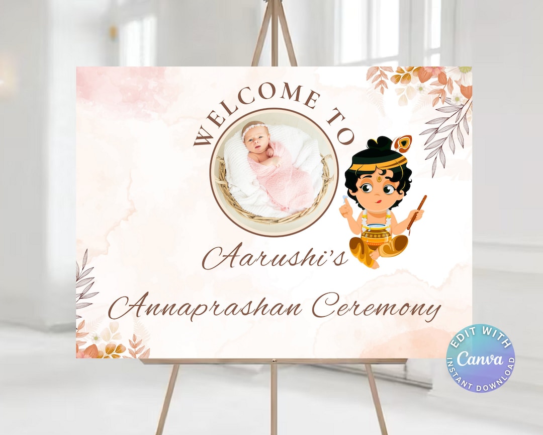 Editable Annaprashan Ceremony Welcome Sign First Rice - Etsy