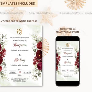 Indian Roka Ceremony Invitation Card | Floral Engagement Invitation ...