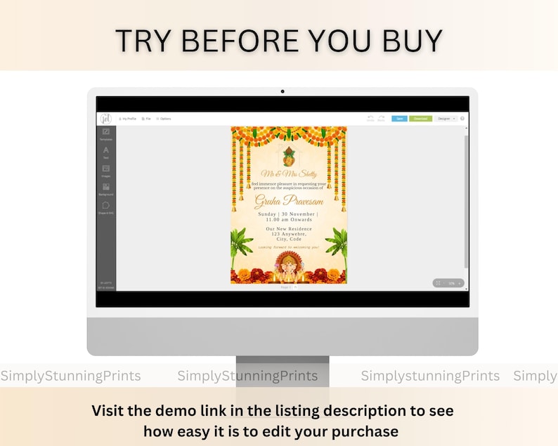 Indian Gruha Pravesam Invitation: Housewarming Pooja Card (digital ...