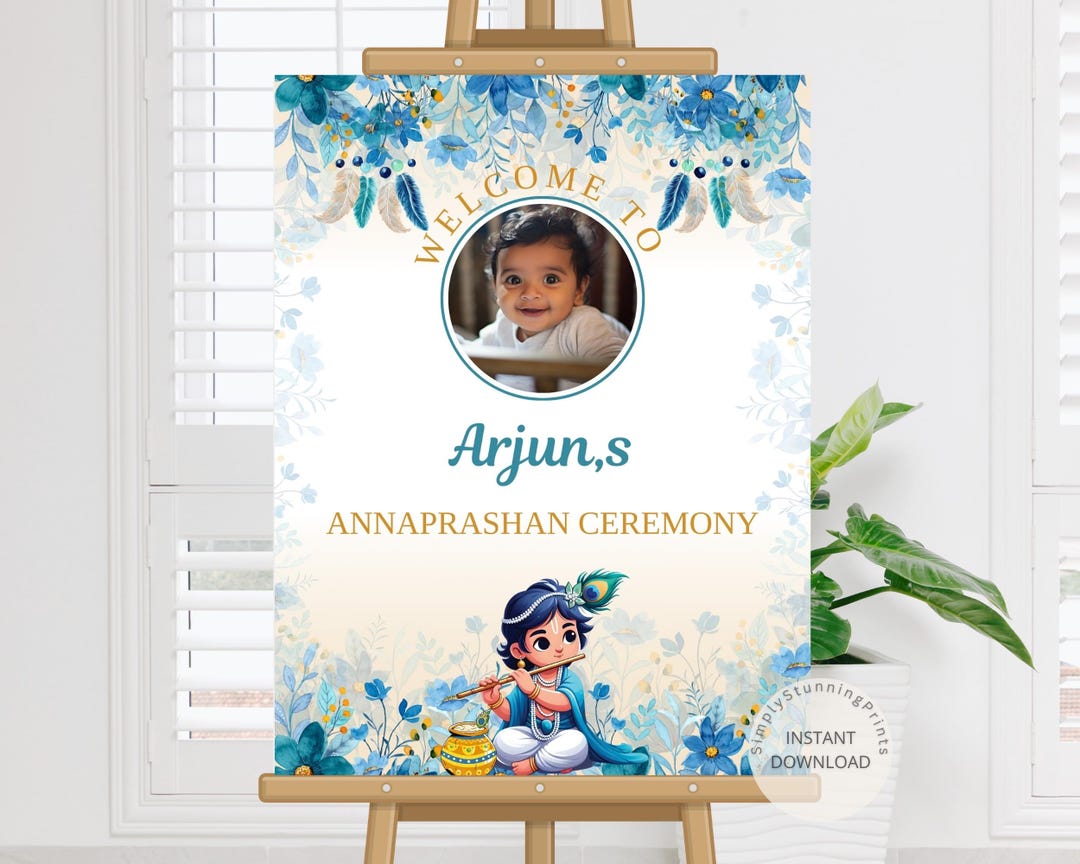 Editable Annaprasana Welcome Sign | Pasni Ceremony Welcome Sign ...