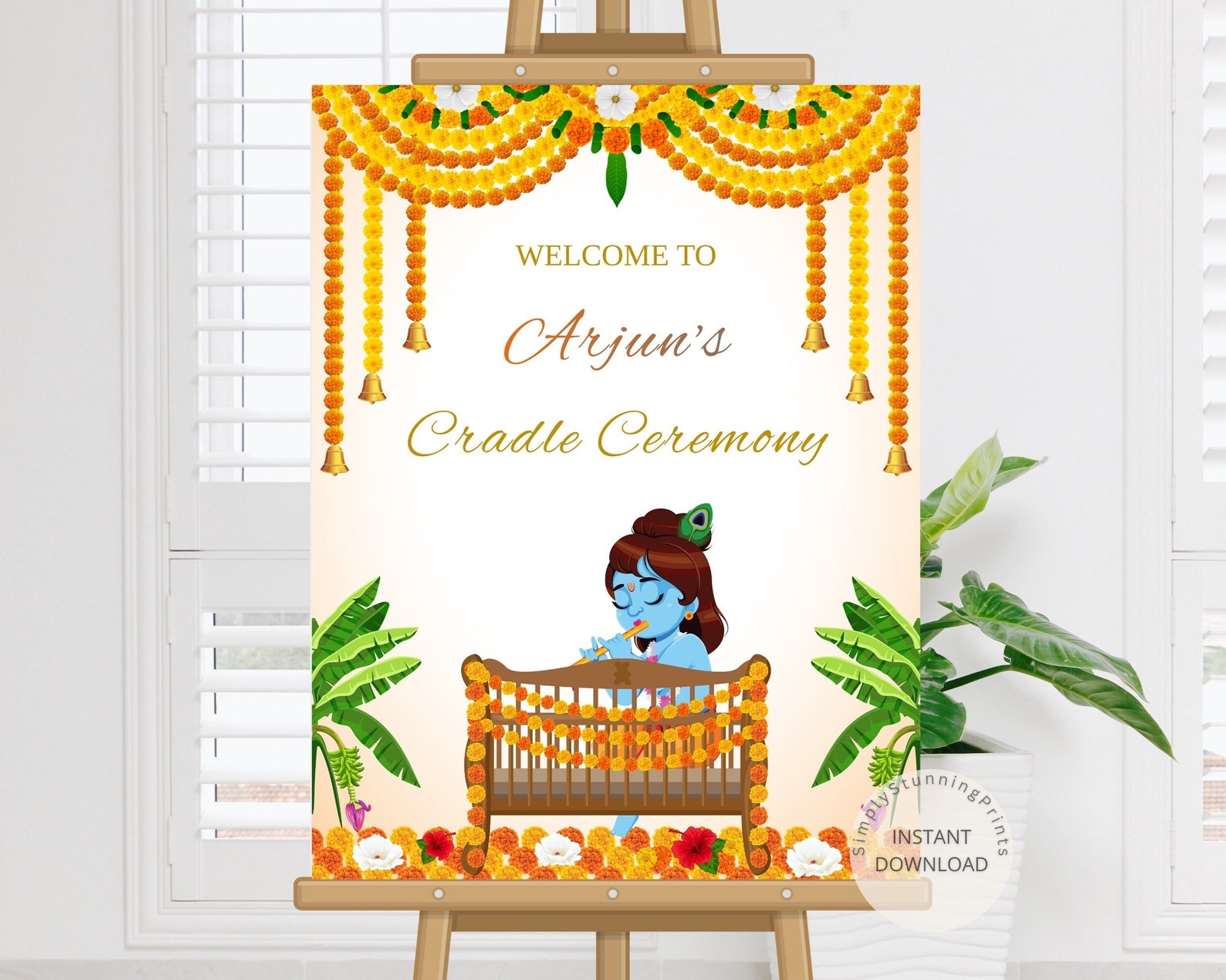 Indian Cradle Ceremony Welcome Sign Naming Ceremony Welcome Sign Cradle ...