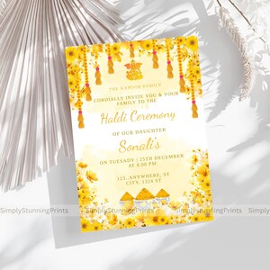 Indian Haldi Ceremony Invitation Card | Pithi Ceremony Invitation ...