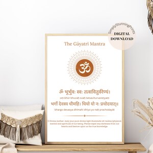 Gayatri Mantra Print in Sanskrit and English | Chanting Mantra for ...