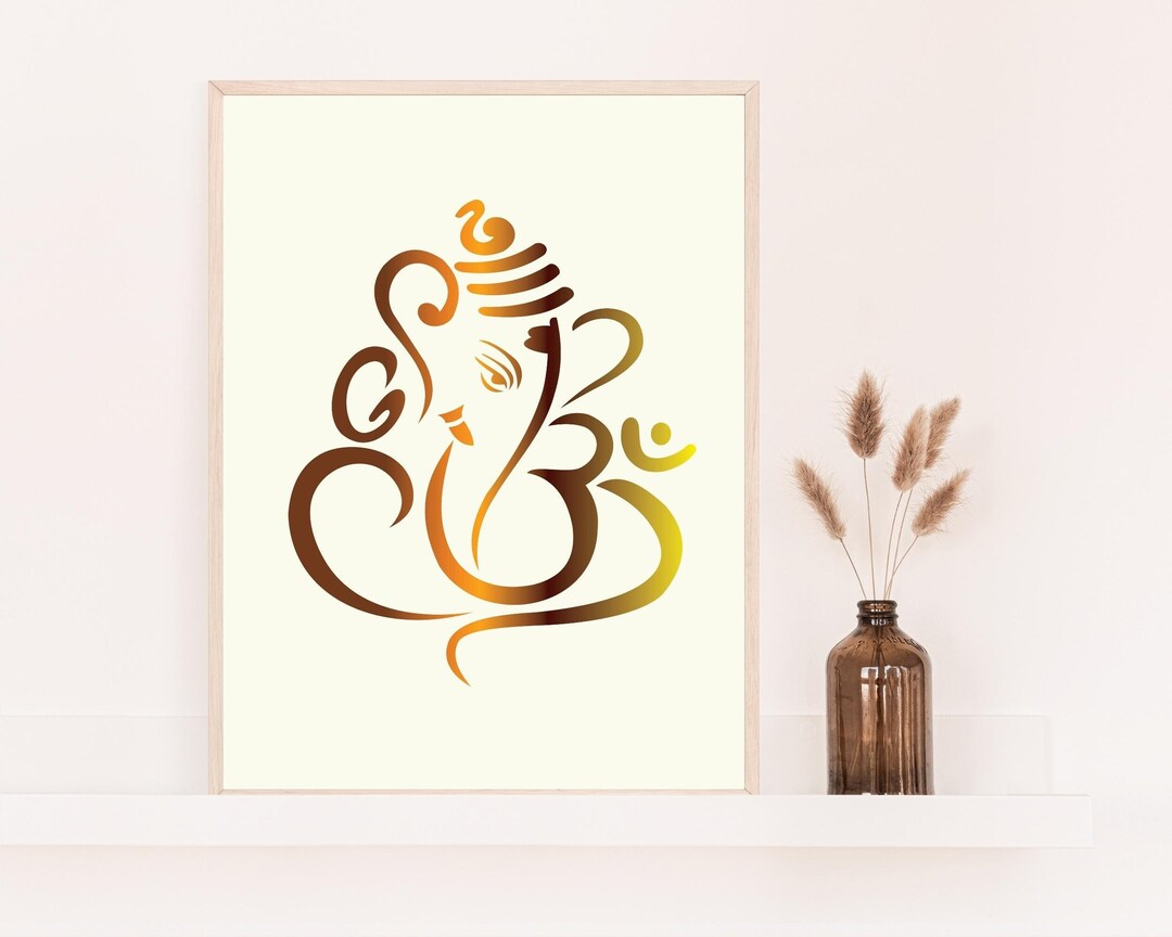 Simple and Elegant Lord Ganesha Print | Ganesha Printable | Living Room ...