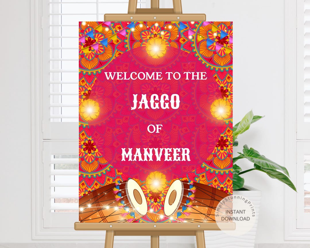 Jaggo Night Welcome Sign | Sikh Wedding Sign | Indian Wedding ...