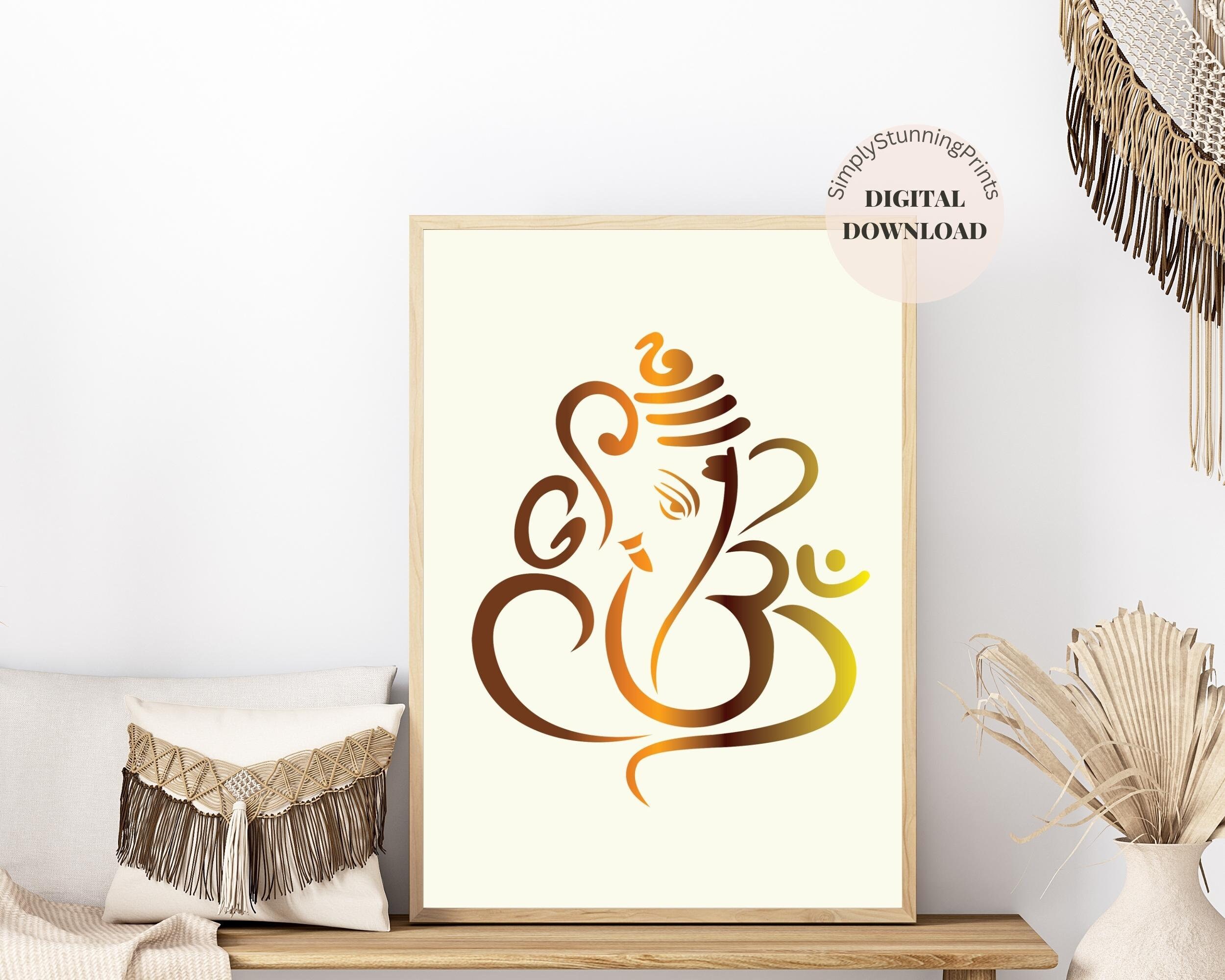 Simple and Elegant Lord Ganesha Print Ganesha Printable Living Room ...