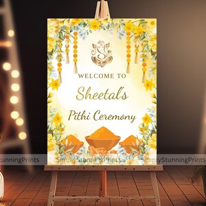 Haldi Welcome Sign: Indian Pithi Ceremony Decor (digital Download) - Etsy