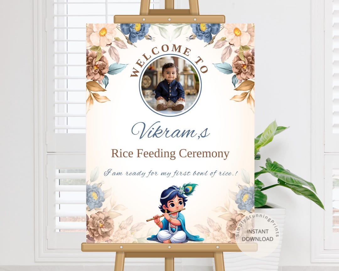 Rice Feeding Ceremony Welcome Sign | Annaprashan Welcome Sign | Rice ...