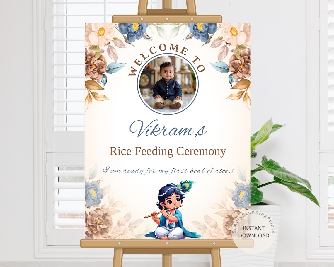 Rice Feeding Ceremony Welcome Sign Annaprashan Welcome Sign Rice ...