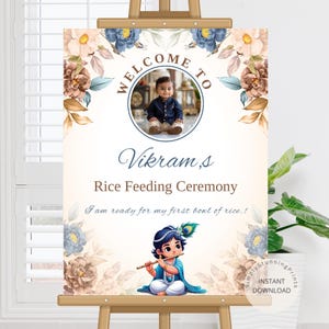 Rice Feeding Ceremony Welcome Sign | Annaprashan Welcome Sign | Rice ...