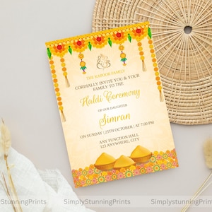 Indian Haldi Invitation Card Pithi Ceremony Invitation Maiyan Invite ...