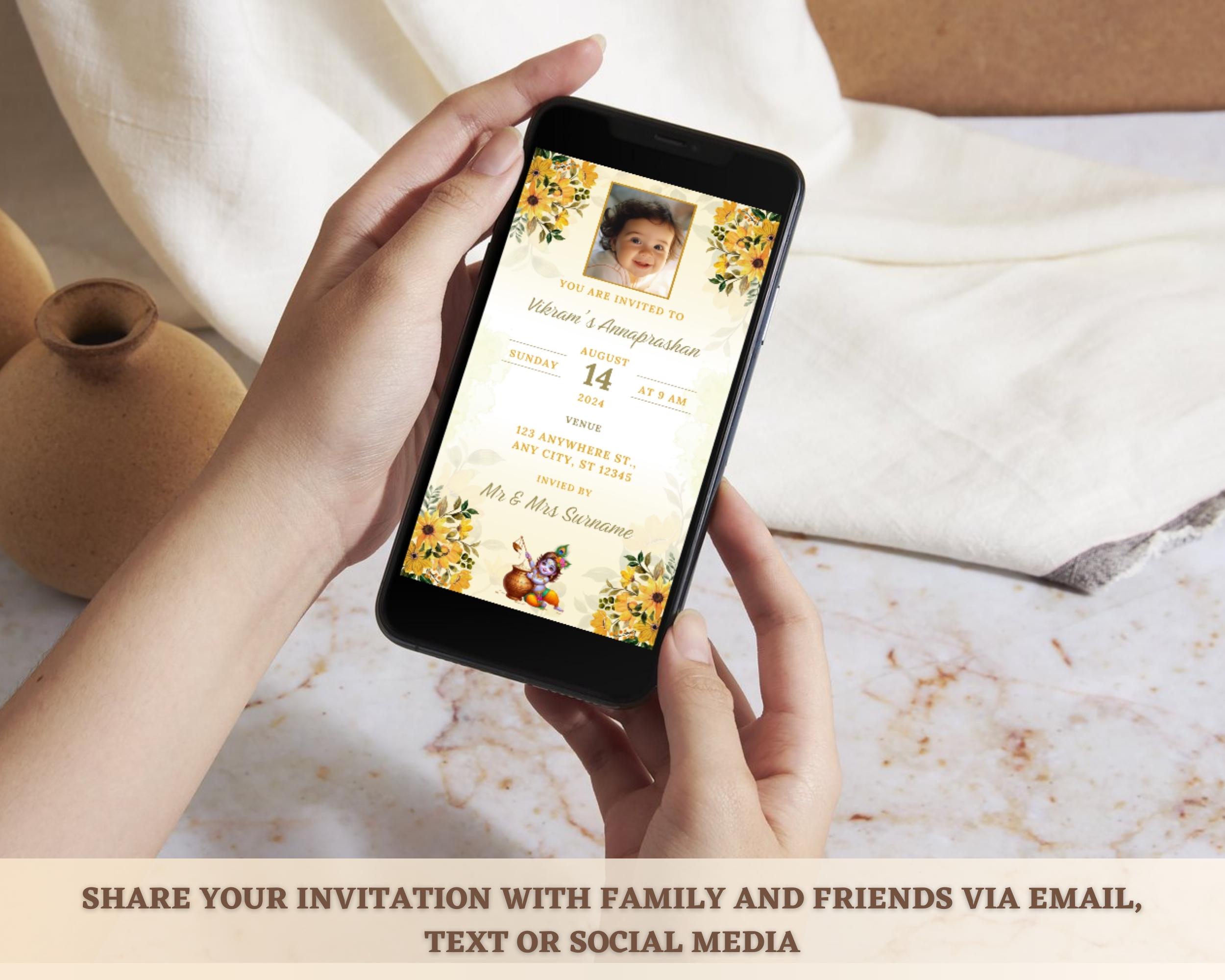 Editable Annaprashan Invitation Card Weaning Ceremony Invite Mukhe ...