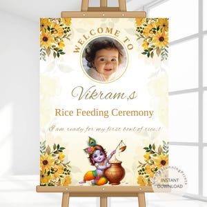 Rice Feeding Ceremony Welcome Sign | Annaprashan Welcome Sign | Rice ...