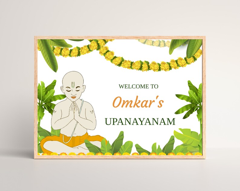 Editable Upanayanam Ceremony Welcome Sign Upanayanam Invite - Etsy
