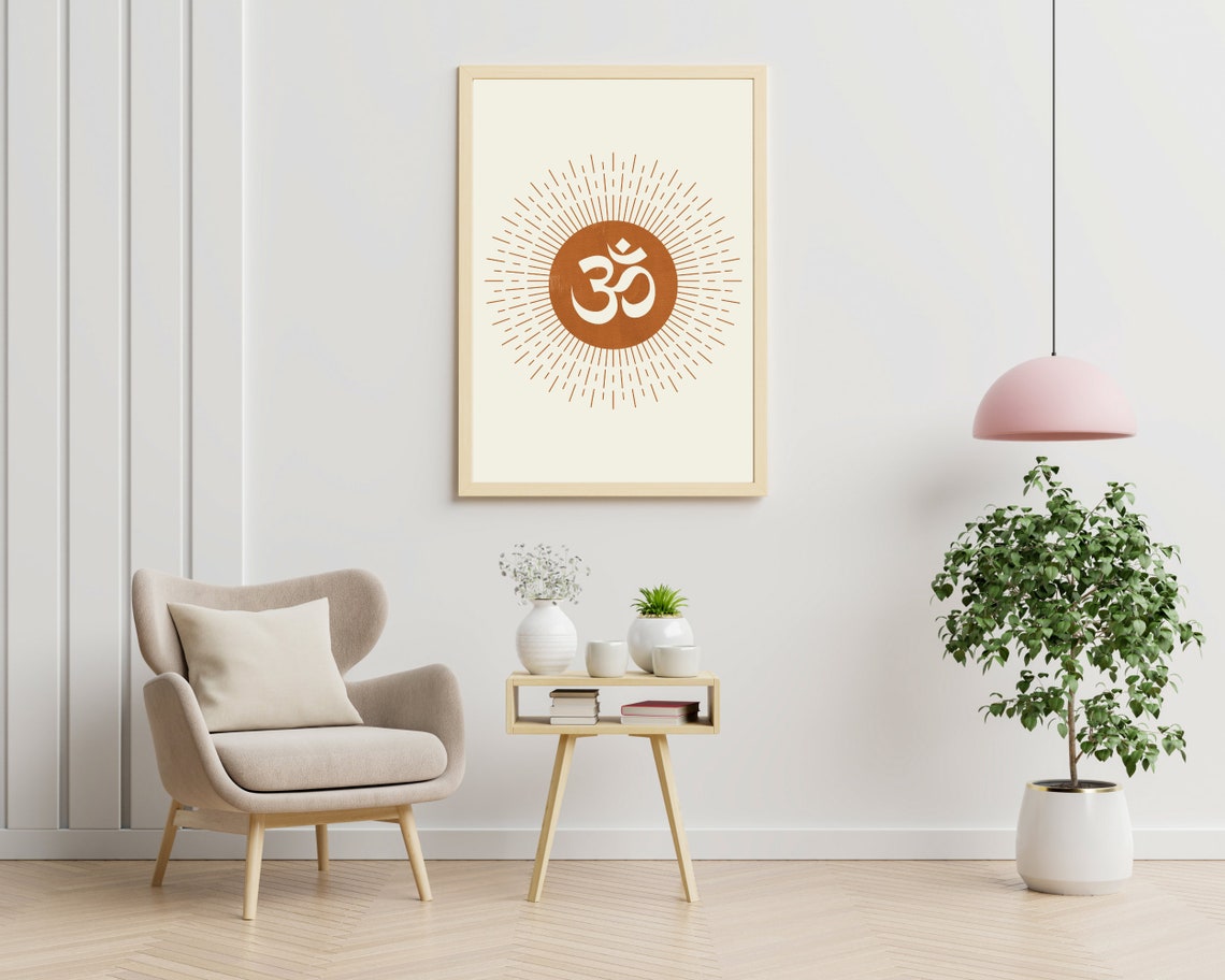 Aum Print | Om Wall Art | Om Symbol | Prayer/pooja Room Decor | Digital ...