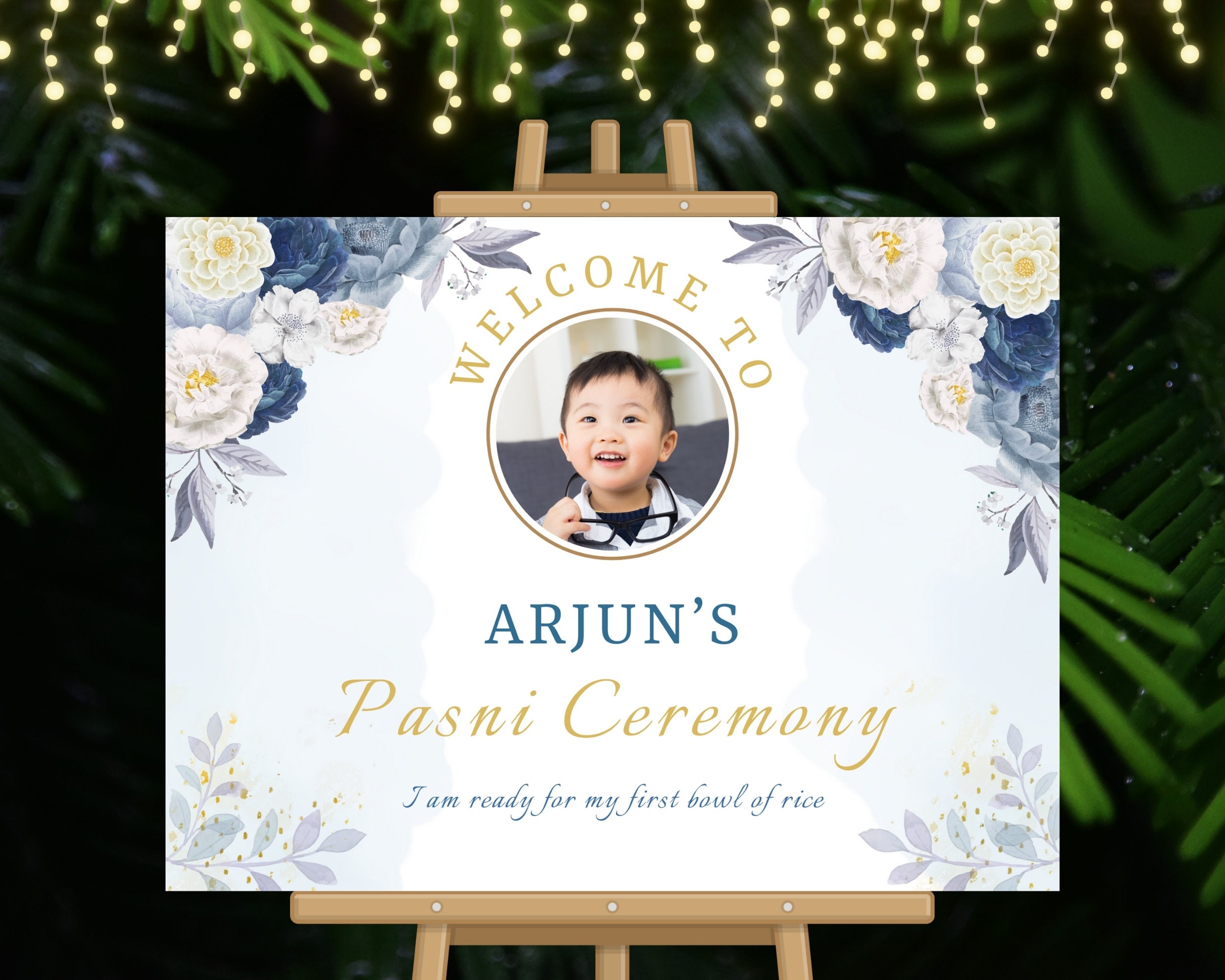 Nepali Pasni Ceremony Welcome Sign: Rice Weaning Decoration (digital ...