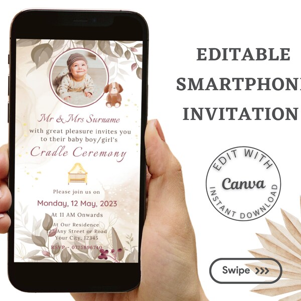 Indian Cradle Ceremony Invitation Template - Etsy