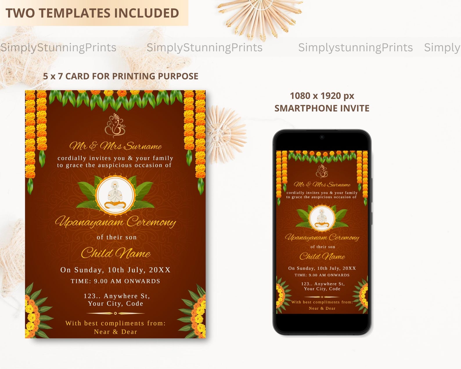 Upanayanam Invitation Card: Thread Ceremony Digital Invite (digital ...