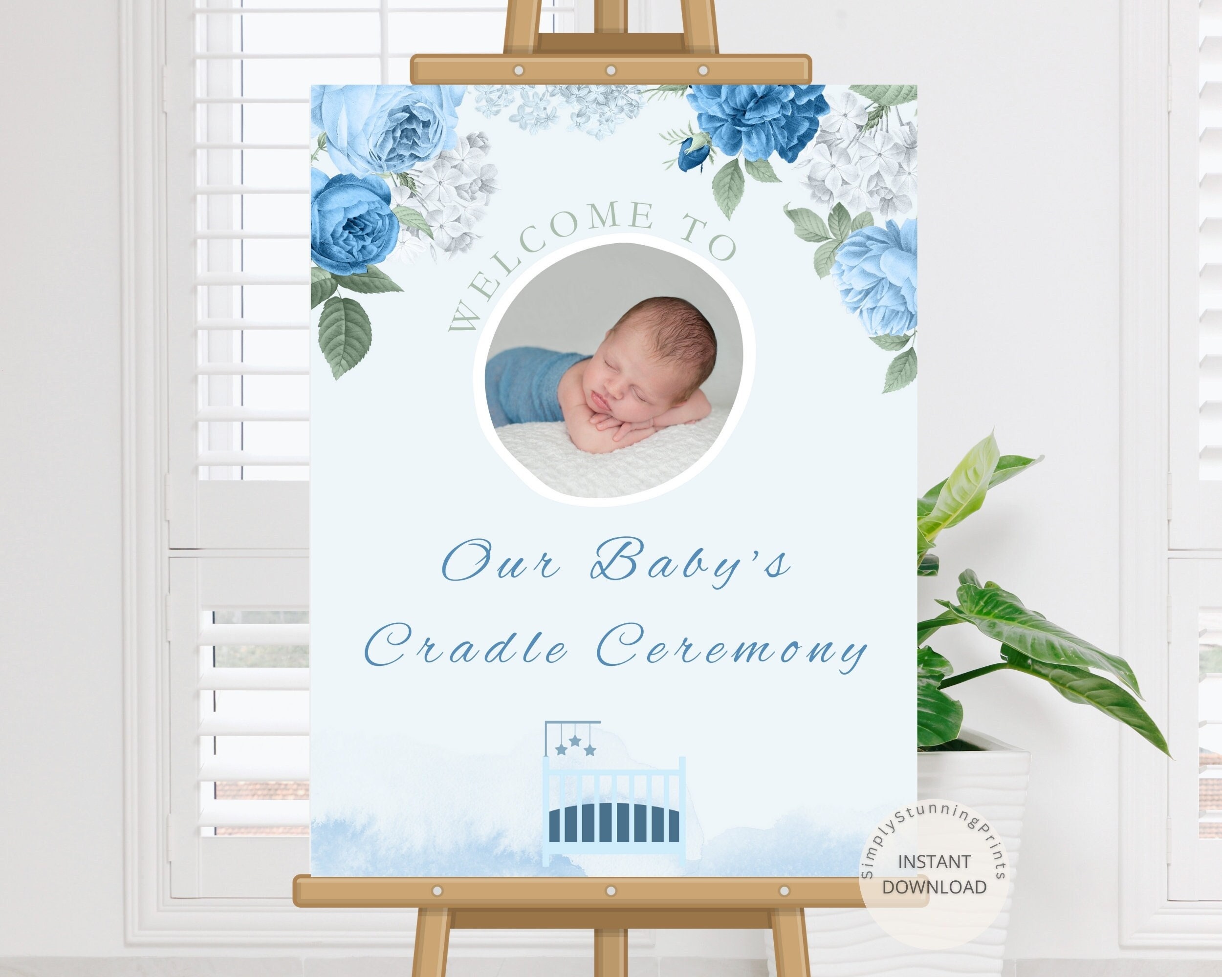 Editable Cradle Ceremony Photo Welcome Sign | Naming Ceremony Entry ...