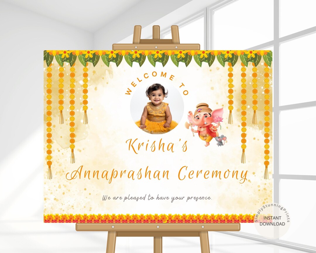 Annaprashan Welcome Sign Weaning Ceremony Welcome Sign First Rice ...