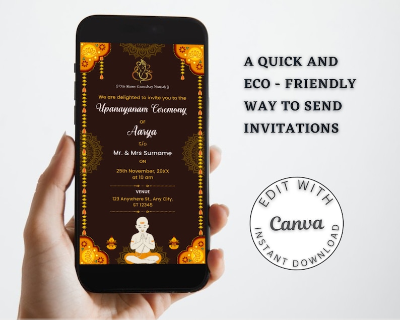 Upanayanam Ceremony Invitation Card | Janoi Invitation | Yoganupavit ...