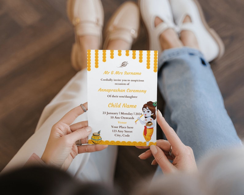 Editable Annaprashan Invitation Card Annaprashan Ceremony Invite Rice ...