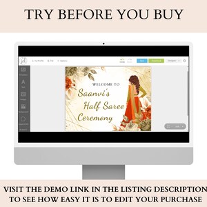 Half Saree Ceremony Sign | Half Saree Welcome Poster | Saree Ceremony ...