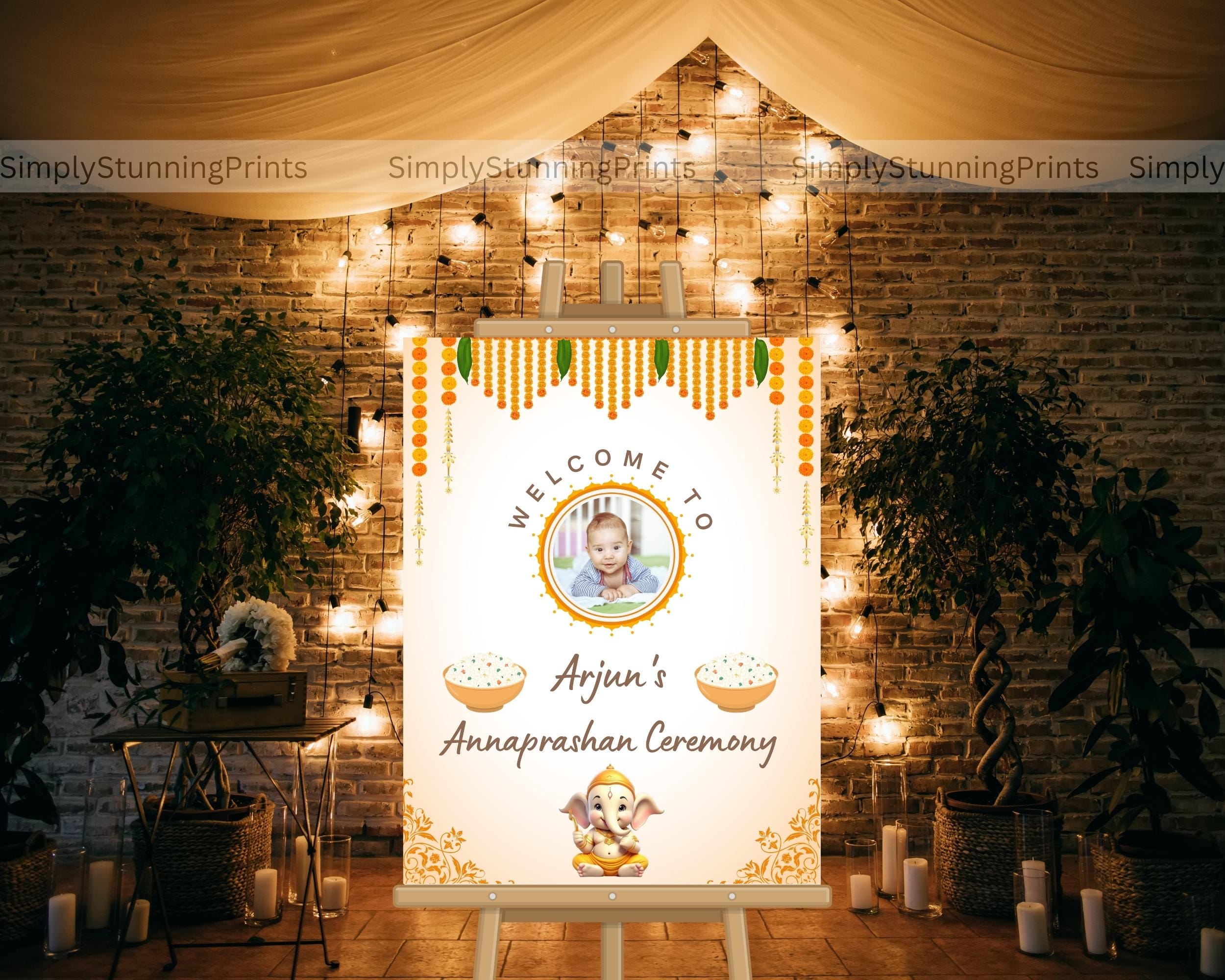 Annaprashan Welcome Sign First Rice Feeding Ceremony Sign Annaprashan ...