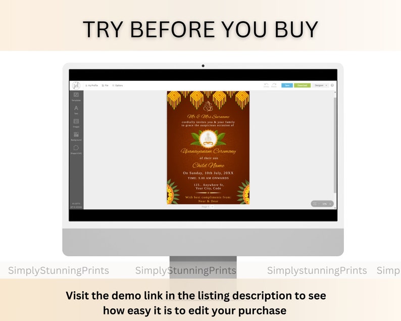 Upanayanam Invitation Card as Thread Ceremony Janoi Ceremony Invite ...