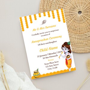 Editable Annaprashan Invitation Card Annaprashan Ceremony Invite Rice ...