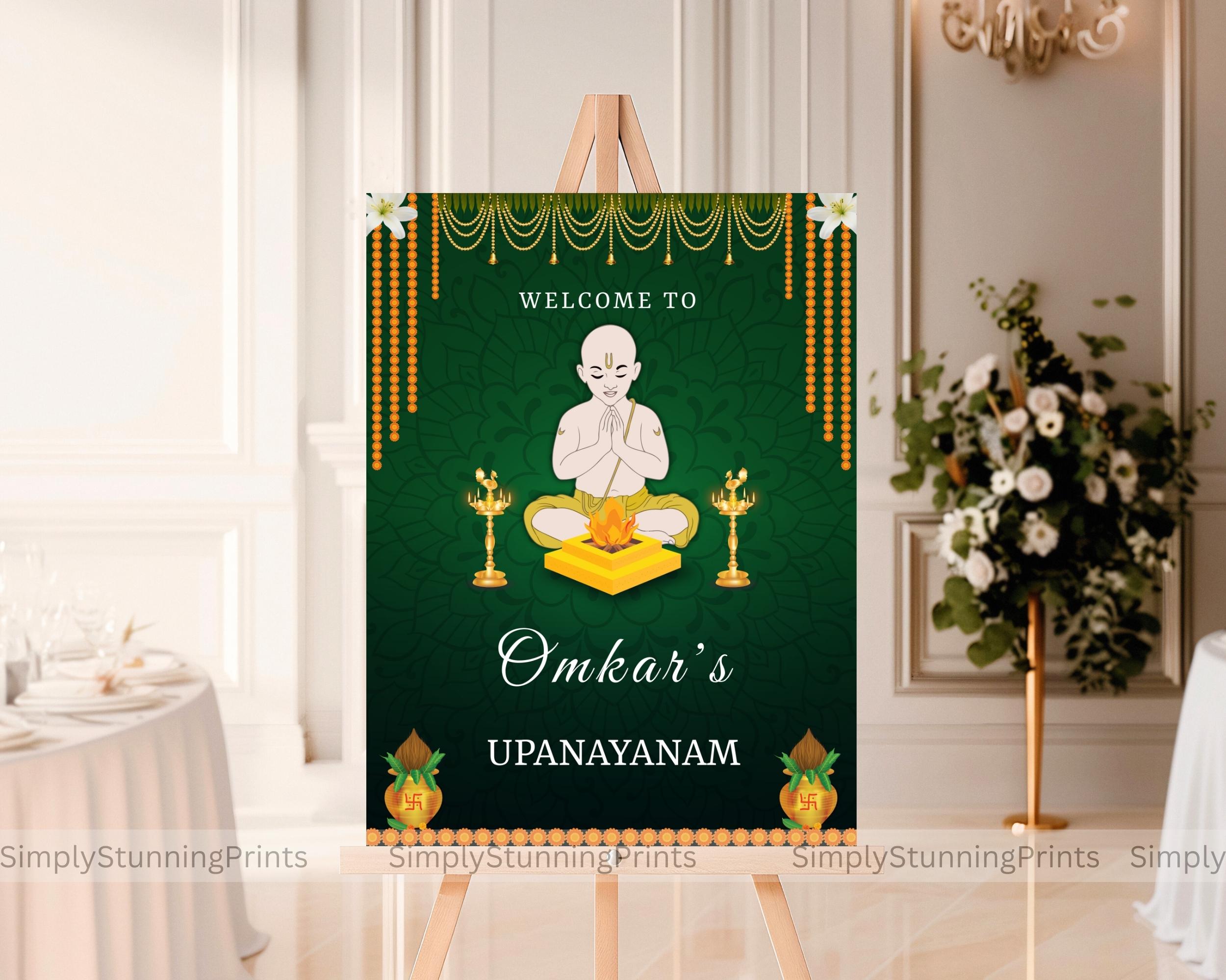 Buy Upanayanam Welcome Sign Thread Ceremony Welcome Board Janoi Sanskar ...