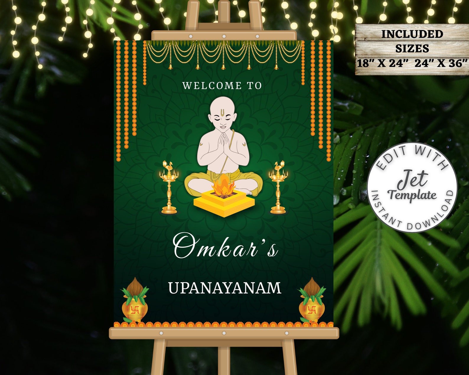 Upanayanam Welcome Sign Thread Ceremony Welcome Board Janoi Sanskar ...