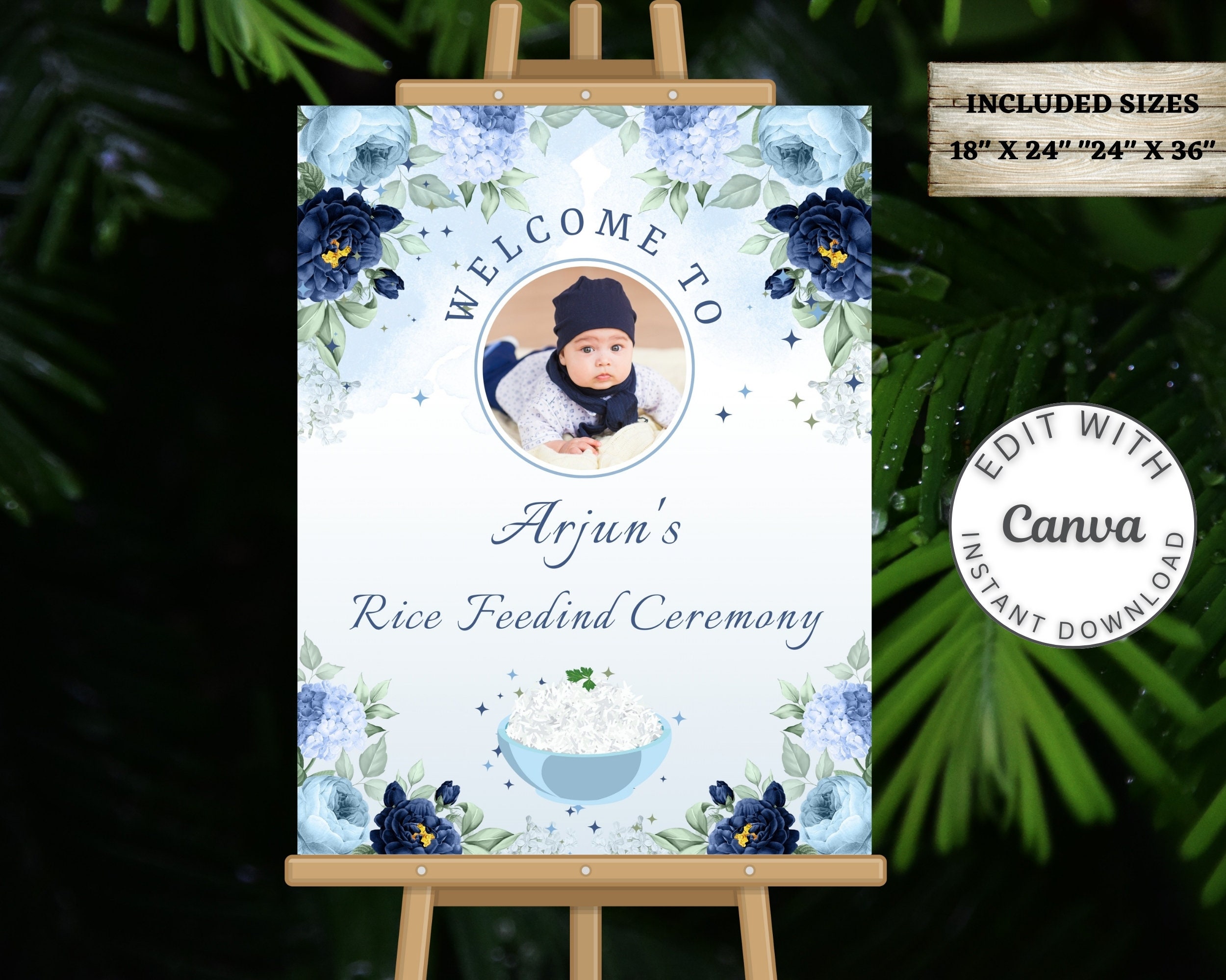 Rice Feeding Ceremony Welcome Sign Boy Rice Feeding Decoration ...