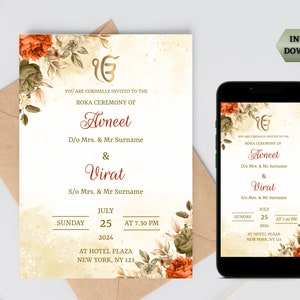 Muslim Engagement Invitation Card Floral Engagement Invite Ring ...