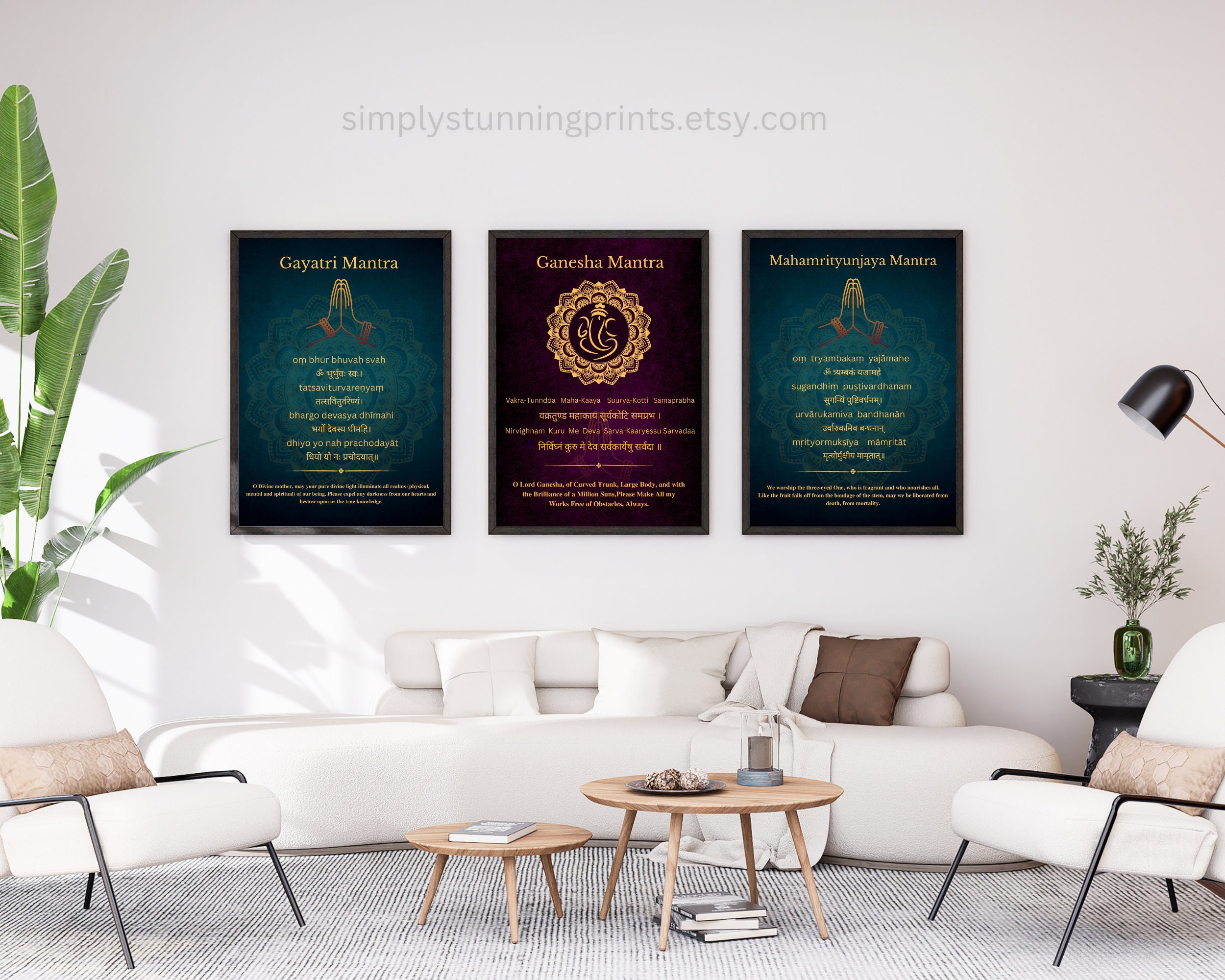 Set of 3 Powerful Mantra's in English and Sanskrit Gayatri Mantra ...