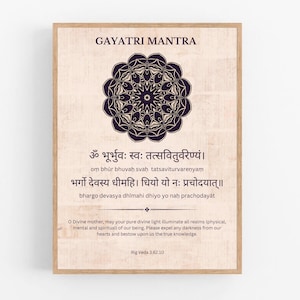 Set of 3 Mantra Wall Art | Shanti Mantra, Gayatri Mantra, Guru Mantra ...