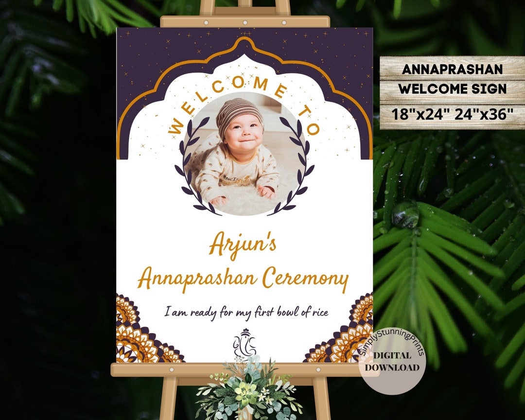 Annaprashan Welcome Sign Weaning Ceremony Welcome Sign - Etsy
