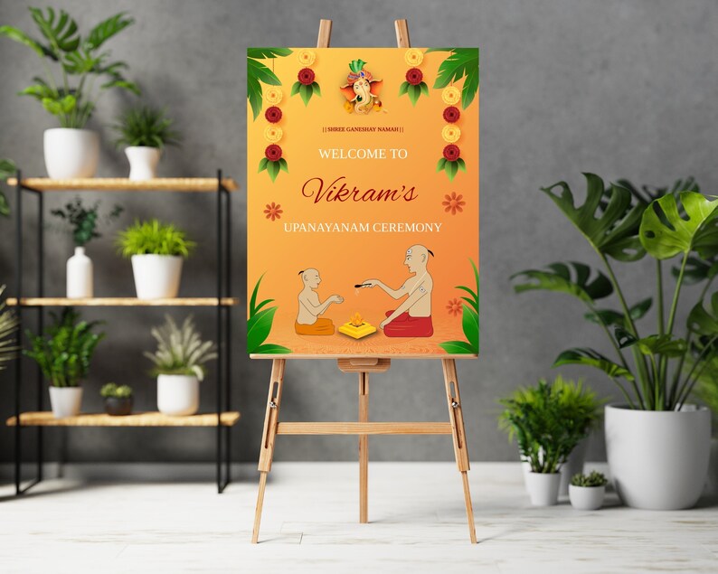 Upanayanam Ceremony Welcome Sign as Thread Ceremony Bratabandha Welcome ...