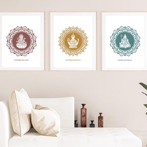 Lord Brahma, Vishnu, Shiva Colourful Print Set | Spiritual Hindu Gods ...