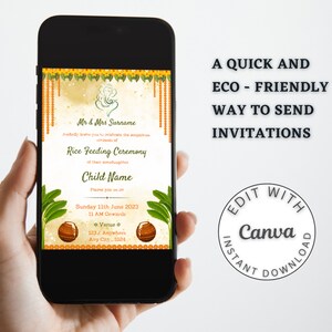 Rice Feeding Invitation Template Annaprasan Invitation First Rice ...