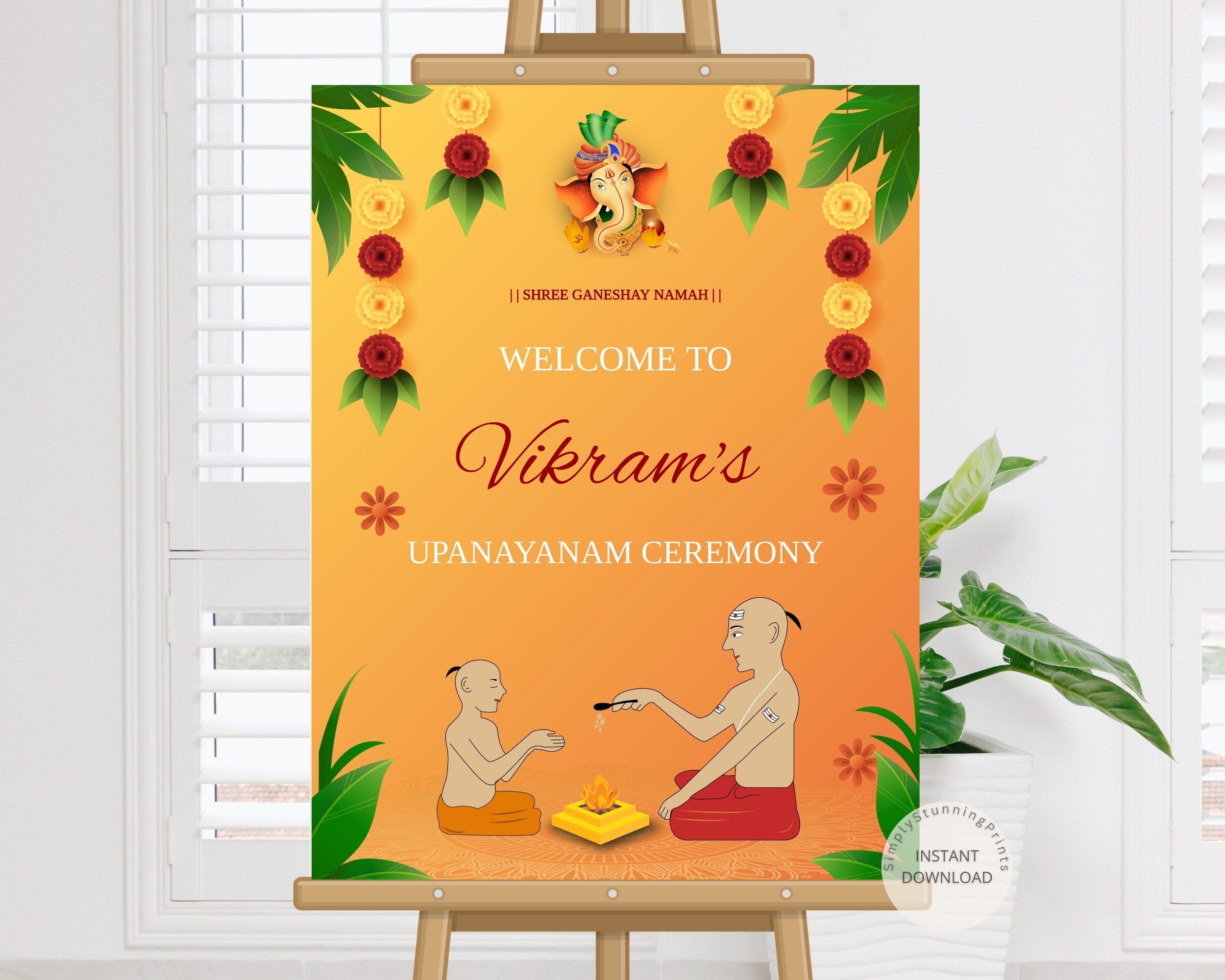 Upanayanam Ceremony Welcome Sign as Thread Ceremony Bratabandha Welcome ...