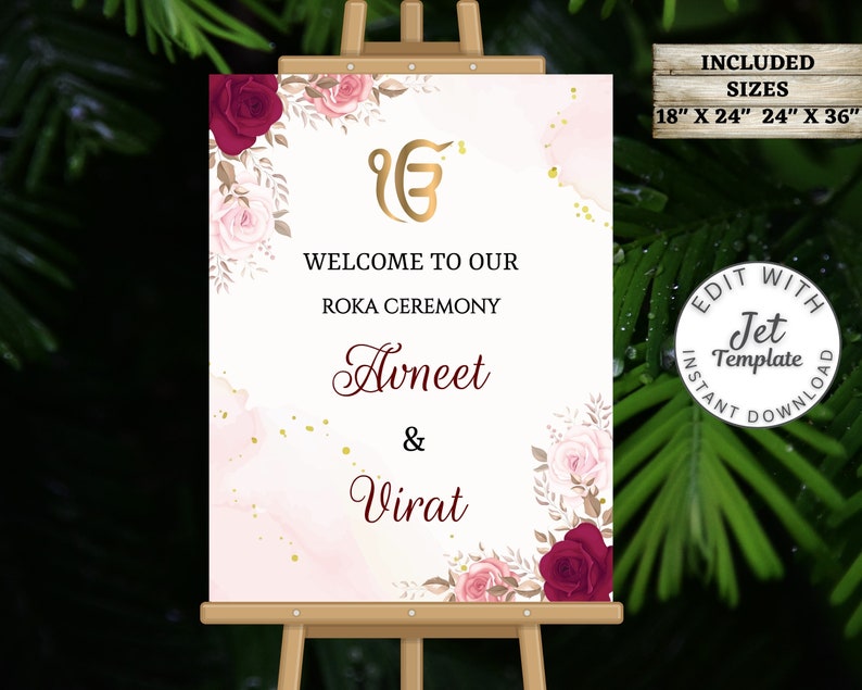 Indian Roka Ceremony as Engagement Welcome Sign Roka Ceremony ...