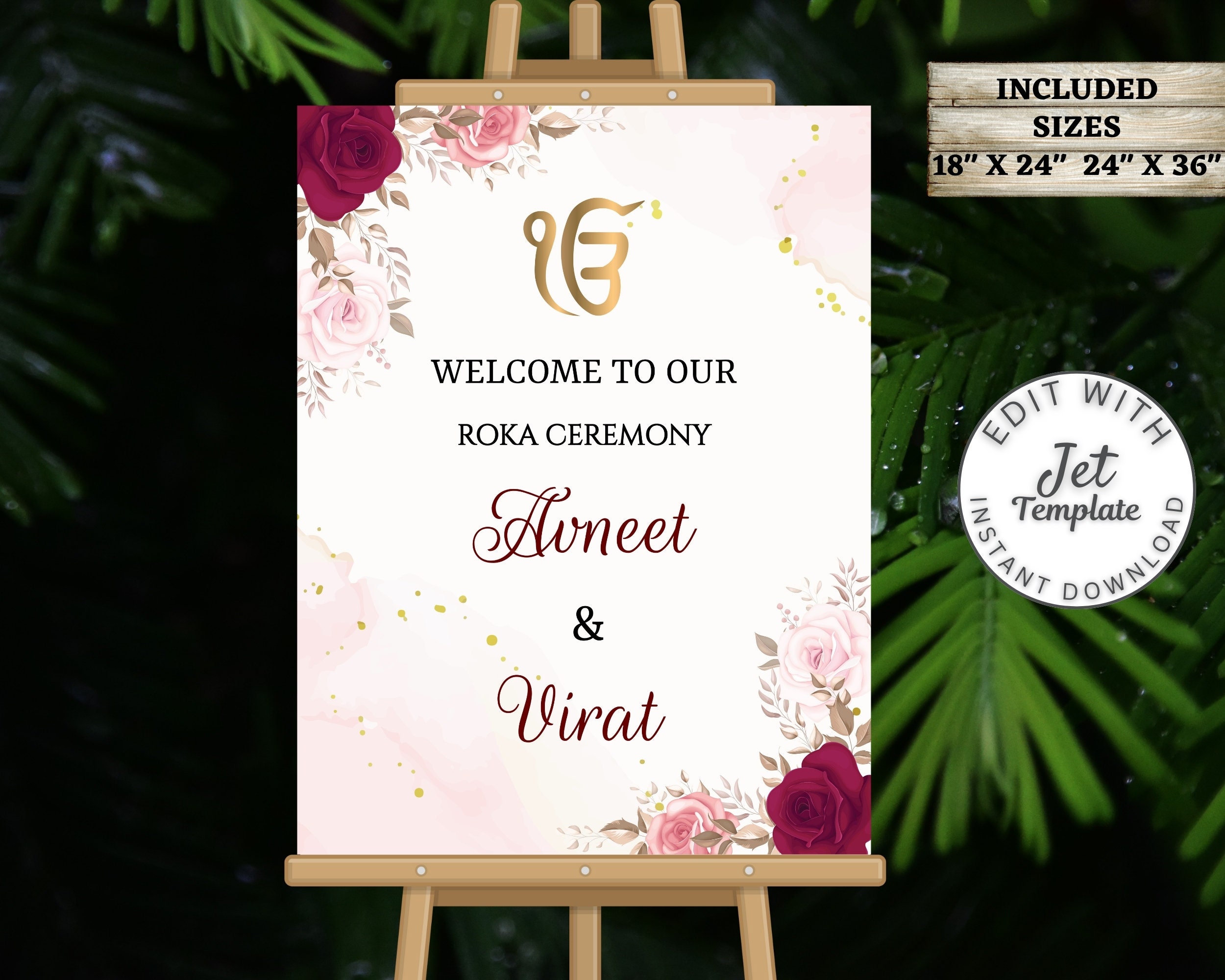 Indian Roka Ceremony as Engagement Welcome Sign Roka Ceremony ...