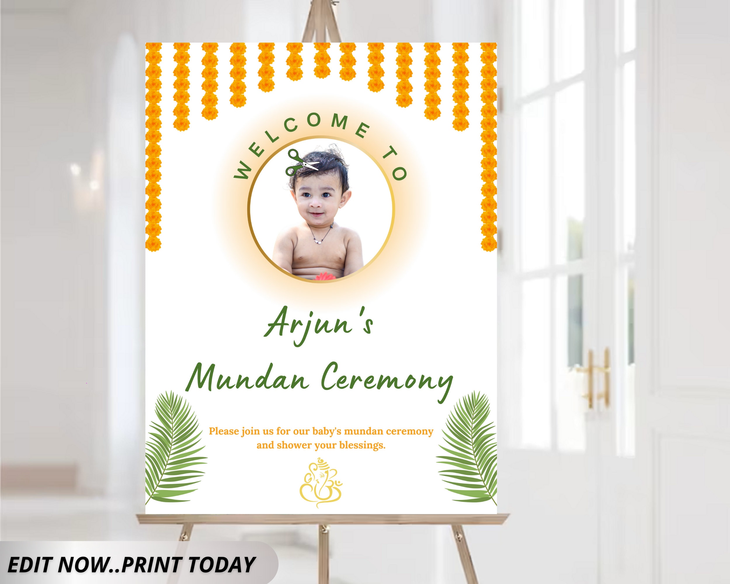 Editable Mundan Welcome Sign Mundan Ceremony Entry Sign - Etsy