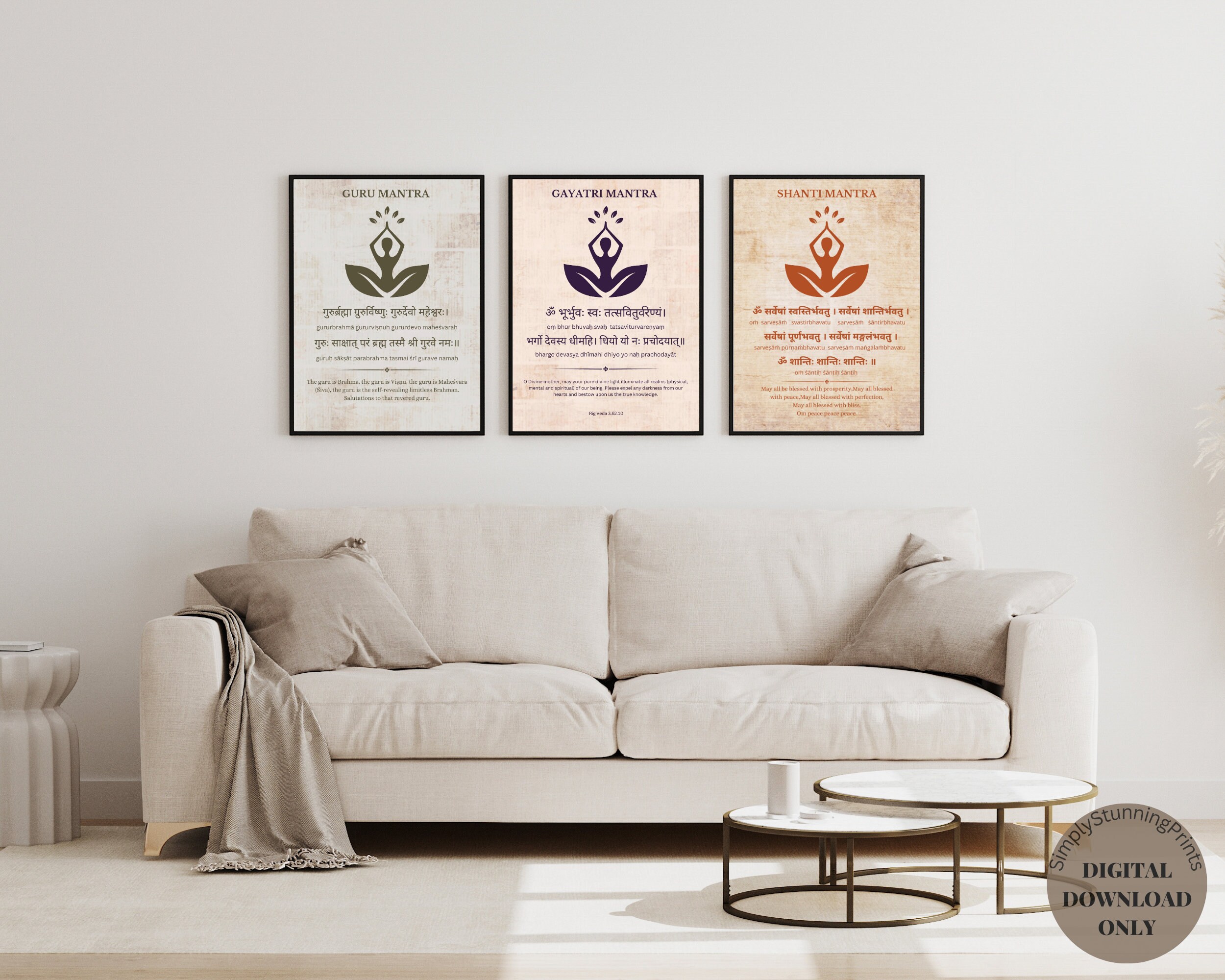Meditation Mantra Set in Vintage Paper Background Mantra Set for Kids ...
