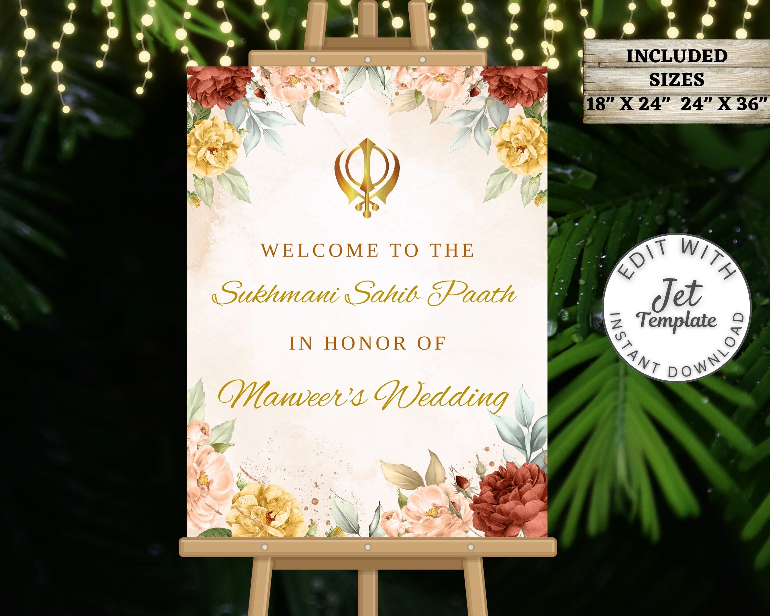 Sukhmani Sahib Welcome Sign Sri Sukhmani Sahib Sign Sikh Sikh Wedding Sign Akhand Path Sign ...